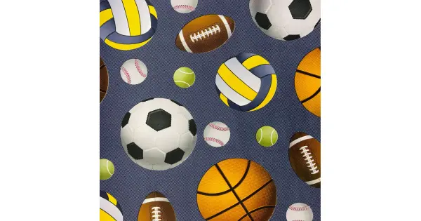 Tecido Sintético PVC Estampado Esportes 100% Poliéster 1,40m Largura ...